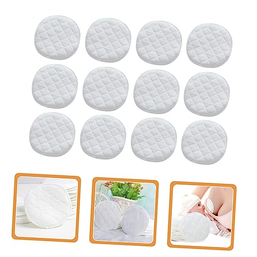 SAFIGLE 12Pcs Professional Breastfeeding Patches Breast-Feeding Washable White Absorbent Nursing pad Cotton Nursing Pads Breastfeeding Gel Pads Breast Milk Cotton Chest pad