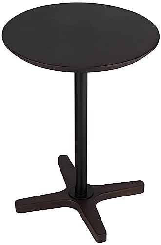 Benchmaster Bailey Modern Minimalist Slate Round Standing Pedestal Table 15" Wide Black for Spaces Living Room Bedroom Bedside Entryway House Home Office