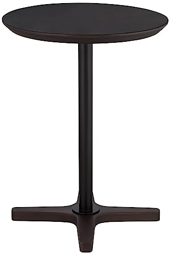 Benchmaster Bailey Modern Minimalist Slate Round Standing Pedestal Table 15" Wide Black for Spaces Living Room Bedroom Bedside Entryway House Home Office