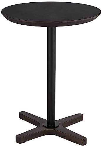 Benchmaster Bailey Modern Minimalist Slate Round Standing Pedestal Table 15" Wide Black for Spaces Living Room Bedroom Bedside Entryway House Home Office