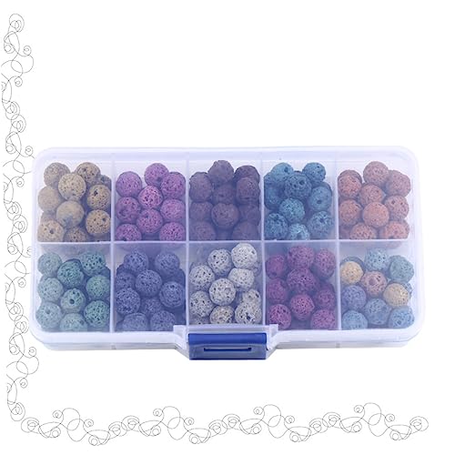 COHEALI 180pcs 10 Beads for Crafts Crystal Kit Jewelry for Volcanic Bead Loose Gumball Beads Gemstone Beads Jewelery Making Beads Loose Beads Lava Beads Artificial Bracelet Set Suite