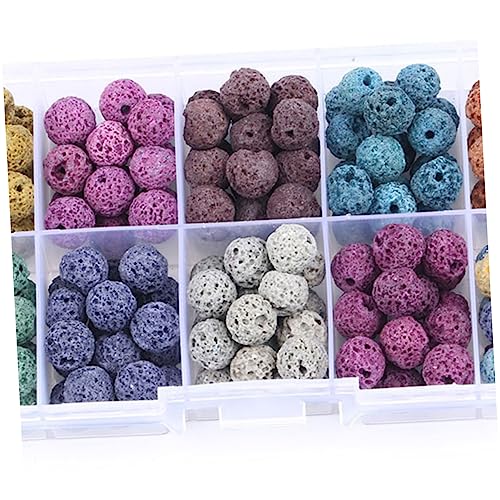 COHEALI 180pcs 10 Beads for Crafts Crystal Kit Jewelry for Volcanic Bead Loose Gumball Beads Gemstone Beads Jewelery Making Beads Loose Beads Lava Beads Artificial Bracelet Set Suite