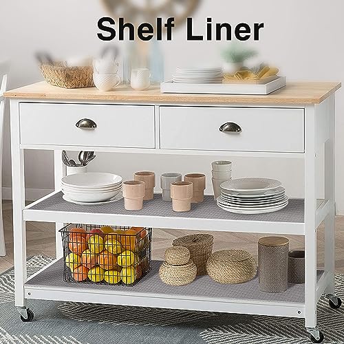 BUTJIJV Thicken Shelf Liner for 12 inch Wire Shelving - (5mm Thick) 11.4×98 Inch, Heavy Duty Wire Shelf Liner, Strong Grip, Non-Slip, Easy to Cut Drawer Liner