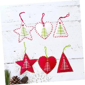 BESTOYARD 6pcs Christmas Hanging Ornament Christmas Tree Pendant Cloth Hanging Pendant Creative Hanging Pendant Christmas Plush Ornaments Christmas Decorations for Tree Christams Decor Love