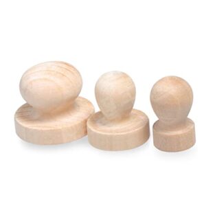 TEHAUX 5pcs Drawer Pulls and Knobs Dresser Knobs Wood Embossing Stamp Wood Drawer Pulls Wooden Drawer Pulls Plant Kit DIY Stamp Wooden Seal Crafts Handle Puppet Clay Wooden Furniture