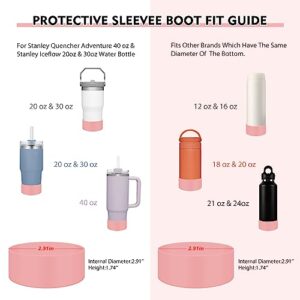 Silicone Spill Proof Stopper Set and Protective Boot for Stanley H2.0 40oz 30oz Tumbler,2 Tumbler Silicone Boot, 2 Straw Cover Cap, 4 Leak Sproof Stopper,Stanley Cup Accessories (pink)