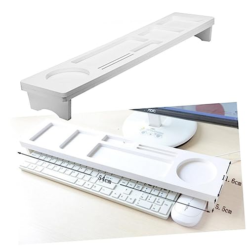 NUOBESTY Home Board Desktop Organizer White Office Desktop Organizer Rack Desktop Tray Storage Rack Keyboard Stand It Can Move Tray Office Removable Keyboard Rack