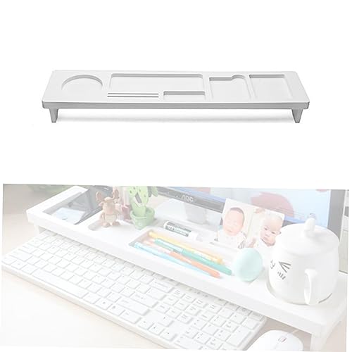 NUOBESTY Home Board Desktop Organizer White Office Desktop Organizer Rack Desktop Tray Storage Rack Keyboard Stand It Can Move Tray Office Removable Keyboard Rack