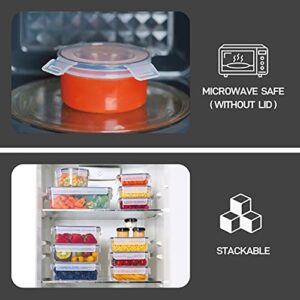 KAGUYA Lazy Susan Organizer Non-Skid Turntable 4 Pack 8/10/11/12 inch and 36 pcs Plastic Food Storage Containers with Lids, 1.4 Oz - 84.5 Oz