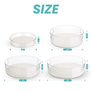 KAGUYA Lazy Susan Organizer Non-Skid Turntable 4 Pack 8/10/11/12 inch and 36 pcs Plastic Food Storage Containers with Lids, 1.4 Oz - 84.5 Oz