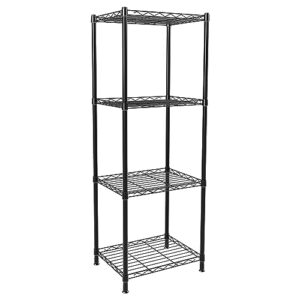 YisanCrafts 4 Tier Fixed Layer Spacing Storage Shelf Metal Storage Rack Wire Shelving Unit Storage Shelves Metal 528Lbs Capacity 17" L x 13" W x 47" H for Pantry Closet Kitchen Laundry Black