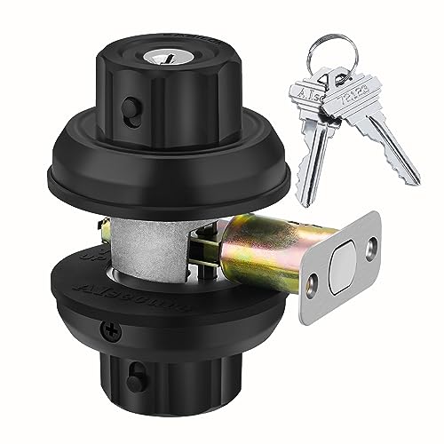 EASILOK Deadbolt Lock, E4 Twist-to-Lock Front Door Lock Keyless Heavy Duty Single Cylinder Deadbolt High Security with Unpickable Night Latch &Anti-Mislock Button, Zinc Alloy, Black