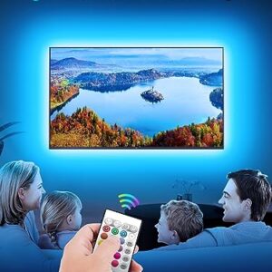 GIPOYENT TV LED Lights, 13.1ft TV LED Lights for 40-65 Inch, LED TV Behind with Bluetooth Function - RGB Color Changing Light Strip for Home Theater