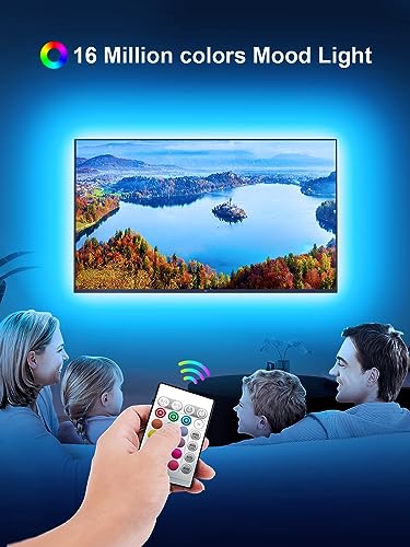 GIPOYENT TV LED Lights, 13.1ft TV LED Lights for 40-65 Inch, LED TV Behind with Bluetooth Function - RGB Color Changing Light Strip for Home Theater