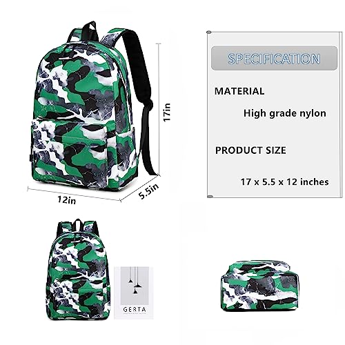 Lmwzh Backpack For Boys Girls Elementary Waterproof teen School Bags Kids Bookbag Lightweight Camo Green 2PC