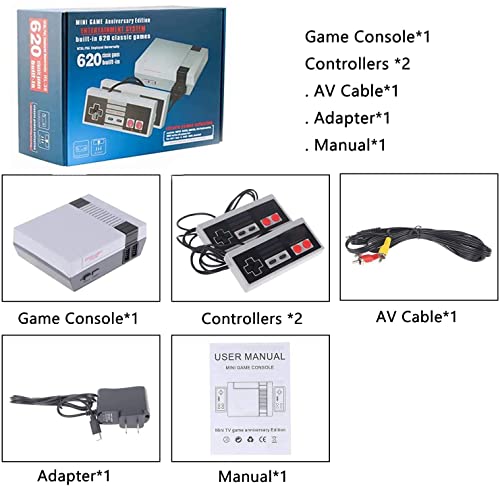 GEEKAA Retro Classic Game Console, Mini Video Game System Built-in Many Old-School Games, 8-Bit Video Game System with 2 Classic Controllers