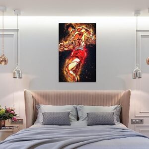 Baki Hanma Poster Baki The Grappler Painting On Canvas Wall Art Poster Scroll Picture Print Living Room Walls Decor Home Posters 12x18inch(30x45cm)