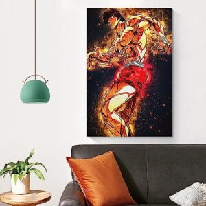 Baki Hanma Poster Baki The Grappler Painting On Canvas Wall Art Poster Scroll Picture Print Living Room Walls Decor Home Posters 12x18inch(30x45cm)