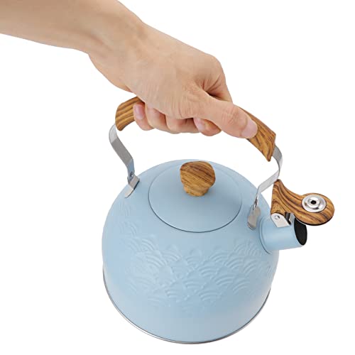 Tea Kettle Stovetop Whistling Kettle Teapot, Easy-grip Handle With Trigger Opening Mechanism, Food Grade Stainless Steel Teakettle, Stove Top with Heat Proof Ergonomic Handle.