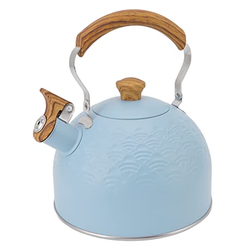 Tea Kettle Stovetop Whistling Kettle Teapot, Easy-grip Handle With Trigger Opening Mechanism, Food Grade Stainless Steel Teakettle, Stove Top with Heat Proof Ergonomic Handle.