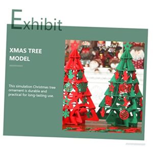 BESTOYARD 2Pcs Christmas Tree Holiday Party Decoration Table Small Xmas Tree Christmas Table centerpieces Artificial Snow Pine Tree Miniature Pine Tree Xmas Pine Tree Ornaments Delicate Felt