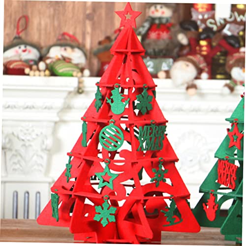 BESTOYARD 2Pcs Christmas Tree Holiday Party Decoration Table Small Xmas Tree Christmas Table centerpieces Artificial Snow Pine Tree Miniature Pine Tree Xmas Pine Tree Ornaments Delicate Felt