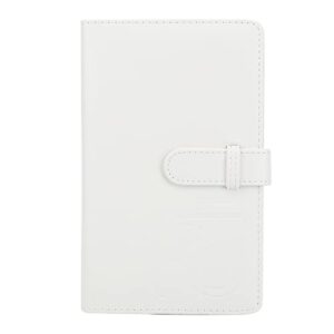 96 pockets 3 inch mini photo album for fujifilm instax mini 12/11/9/8/7s/25/70/90 instant camera film, wallet album pu cardcase bank card holder book (white)