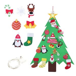 toyvian felt christmas tree blush set lip gloss set bling decor felt xmas tree toddler ornament childrens nativity set for kids christmas wall hanging xmas decorations 3d diy felt ornament