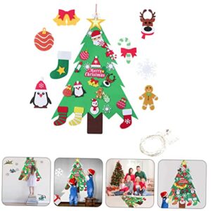 Toyvian Felt Christmas Tree Blush Set Lip Gloss Set Bling Decor Felt Xmas Tree Toddler Ornament Childrens Nativity Set for Kids Christmas Wall Hanging Xmas Decorations 3D DIY Felt Ornament