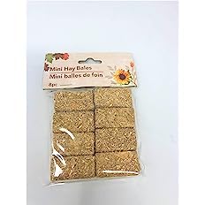 Mini Hay Bales Decoration (16-ct) Small Decorative Hay for Crafts/Dollhouse/Toy/Farm/Stables/Halloween/Table/Decor/Decoration/Decorative Accents/Fall/Harvest - 2 x 1 Inches (2 pk)