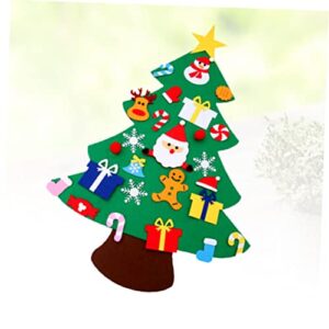 ibasenice Handmade Gifts Christmas Tree for Toddlers Christmas Party Favor Gift DIY Felt Ornaments Kids DIY Felt Christmas Tree DIY Christmas Puzzle Tree Kids DIY Christmas Tree Manual Child