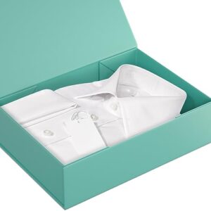 PSHVYM Gift Boxes with Lids, 11.5x7.8x3 In Tiffany Blue Gift Box for Presents Magnetic Closure for T-Shirts, Gloves, Scarves, Books, Baby Clothes, Robes Clothing Gift Wrap, Contains Card, Ribbon