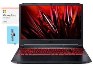 acer nitro 5 an515-57 gaming & business laptop (intel i7-11800h 8-core, 32gb ram, 128gb m.2 sata ssd + 1tb hdd, geforce rtx 3050 ti, 15.6" win 11 pro) with ms 365 personal, dockztorm hub