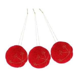 gadpiparty 3pcs christmas felt balls mantel garland office decor nursery decor christmas tree decorations christmas tree ornament christmas tree hanging ornament decorative pendants red