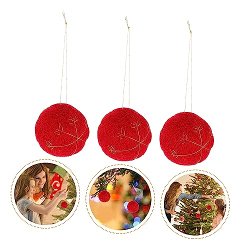 Gadpiparty 3pcs Christmas Felt Balls Mantel Garland Office Decor Nursery Decor Christmas Tree Decorations Christmas Tree Ornament Christmas Tree Hanging Ornament Decorative Pendants Red