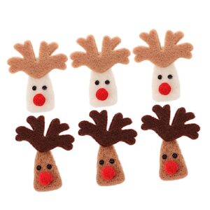 bestoyard 6 pcs felt elk home accessories home decor miniture decoration christmas diy decor christmas felt ornament kit felt doll felt decoration diy accessories elk shape decor gift manual