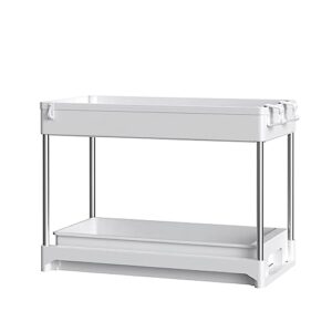 szipjamp under sink organizers and storage 2 tier slide out kitchen cabinet organizer sturdy metal storage rack white matte kitchen shelf for countertop