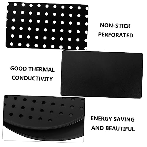 Hemoton 2pcs Non-stick Pizza Pan Nonstick Toast Pie Crisper Tray Pizza Baking Tray Muffin Tray Bread Loaf Pans for Baking Oven Tray Home Baking Tray Baking Pan Set Bakeware Pan Black Tool