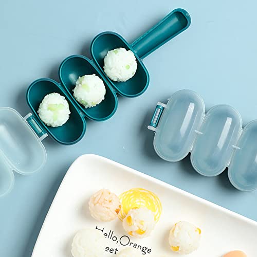 5 Pcs Sticky Rice Mold | Sushi Maker Rice Baller Shakers,3-Cavity Onigiri Mold Shake Molds DIY Sushi Tool for Children Home Kitchen to Make Meatballs & Rice Balls