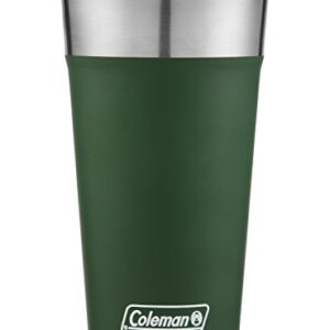 Coleman AUTOSEAL FreeFlow Stainless Steel Water Bottle, Black, 24 oz & Insulated Stainless Steel 20oz Brew Tumbler, Heritage Green