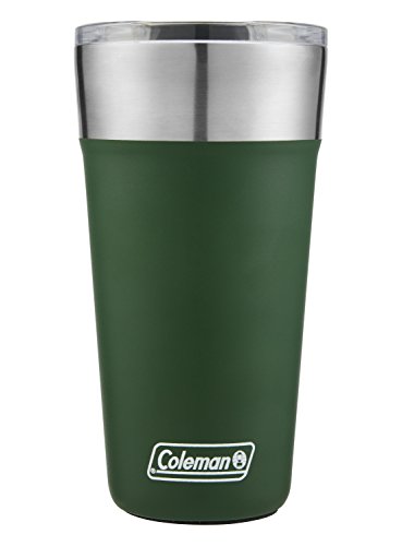 Coleman AUTOSEAL FreeFlow Stainless Steel Water Bottle, Black, 24 oz & Insulated Stainless Steel 20oz Brew Tumbler, Heritage Green