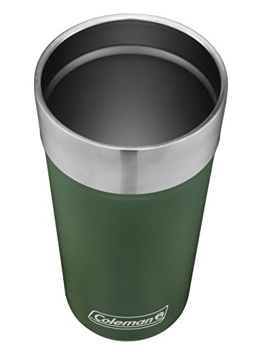 Coleman AUTOSEAL FreeFlow Stainless Steel Water Bottle, Black, 24 oz & Insulated Stainless Steel 20oz Brew Tumbler, Heritage Green