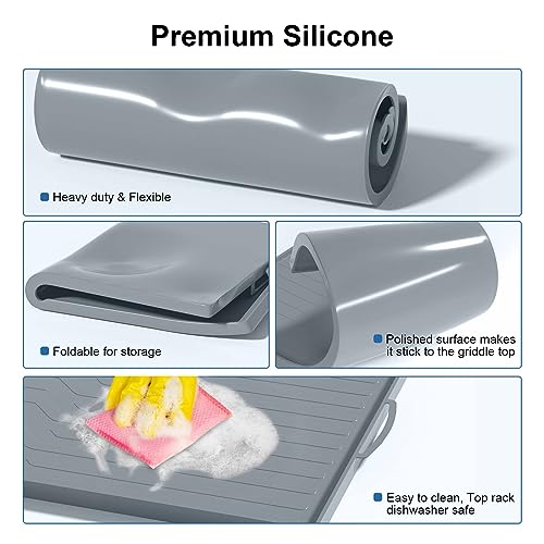 Griddle Mat Silicone for Blackstone 36 inch Griddle, Silicone Griddle Mat with Handles, 100% Food Grade Silicone Griddle Cover Fits Blackstone, Keep Griddle Clean and Protected