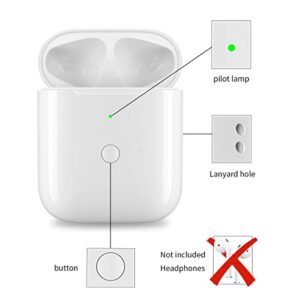 Wireless Charging Case Compatible for AirPods 1/2, Charger Replacement Cases Compatible with AirPods 1/2, Support Bluetooth Pairing and Sync Button(Earbuds Not Included)