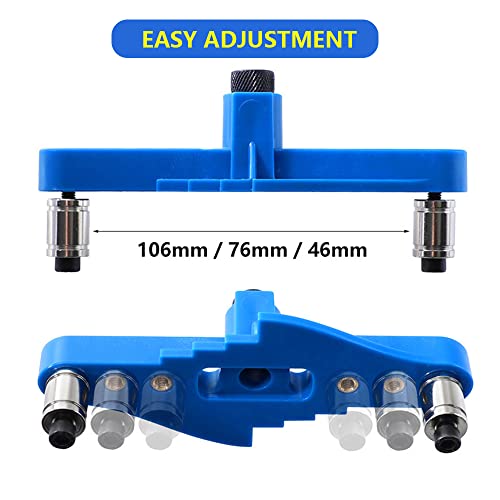 YANHAO Dowel Jig with Center Scriber 71 Pcs Handheld Dowel Jig Kit Adjustable Punch Locator with Wood Dowels Pins Drill Bits