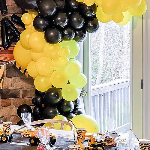 RUBFAC 87pcs Yellow Balloons Different Sizes 18 12 10 5 Inches for Garland Arch, Premium Yellow Latex Balloons for Birthday Wedding Baby Shower Bridal Shower Party Decorations