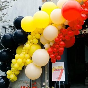 RUBFAC 87pcs Yellow Balloons Different Sizes 18 12 10 5 Inches for Garland Arch, Premium Yellow Latex Balloons for Birthday Wedding Baby Shower Bridal Shower Party Decorations