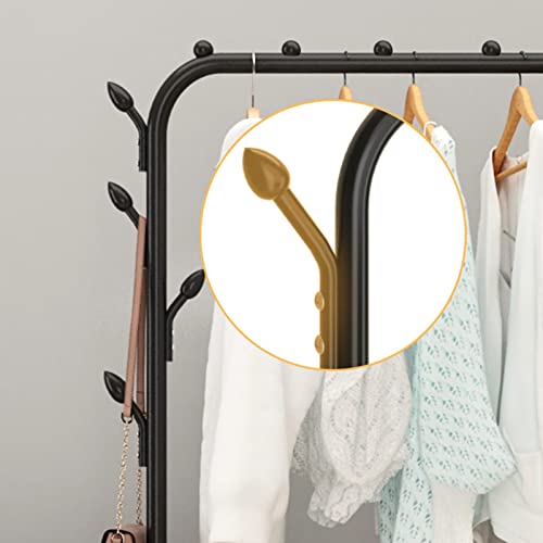 GIFZES Clothing Rack Clothes Rack,Metal Clothing Garment Rack,Heavy Duty Clothes Stand Rack with Bottom Shelf for Hanging Clothes, Coats, Skirts, Shirts, Sweaters Black