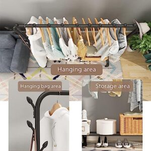 GIFZES Clothing Rack Clothes Rack,Metal Clothing Garment Rack,Heavy Duty Clothes Stand Rack with Bottom Shelf for Hanging Clothes, Coats, Skirts, Shirts, Sweaters Black