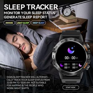 Military Smart Watch for Men Make/Answer Calls Rugged Tactical Smartwatch Compatible with Android iPhone Samsung 1.39" HD Screen Heart Rate Sleep Monitor Watch 108 Sports Modes Fitness Tracker